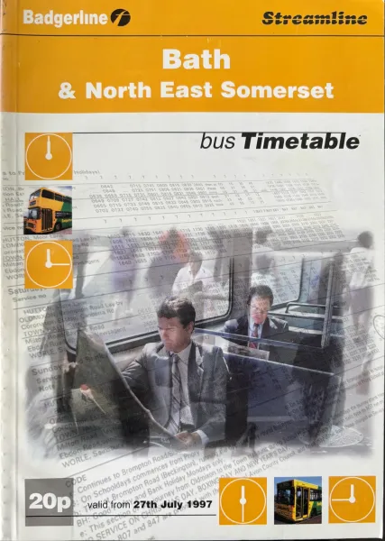 Badgerline 1997 Bath And North East Somerset Area Bus Timetable 8472